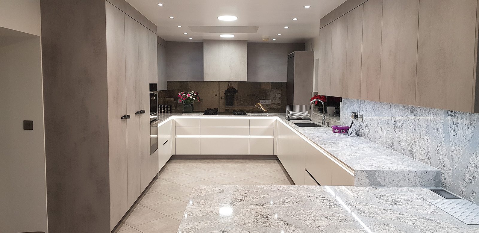 U-Shaped Stone Kitchen | Net Kitchens Direct