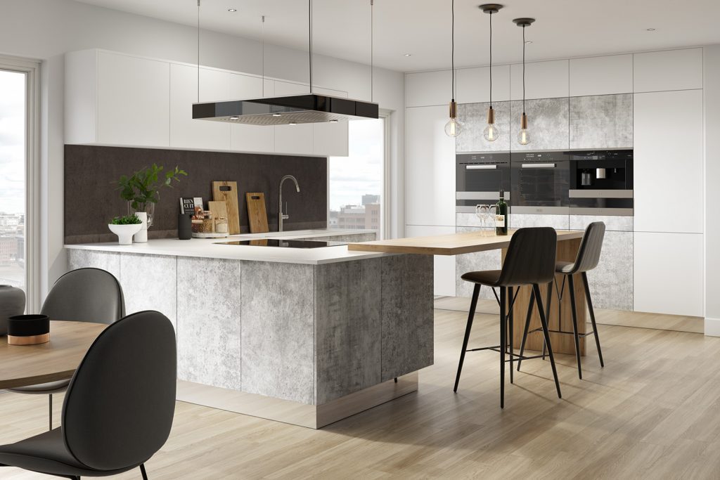 L-Shaped Handleless Kitchen | Net Kitchens Direct